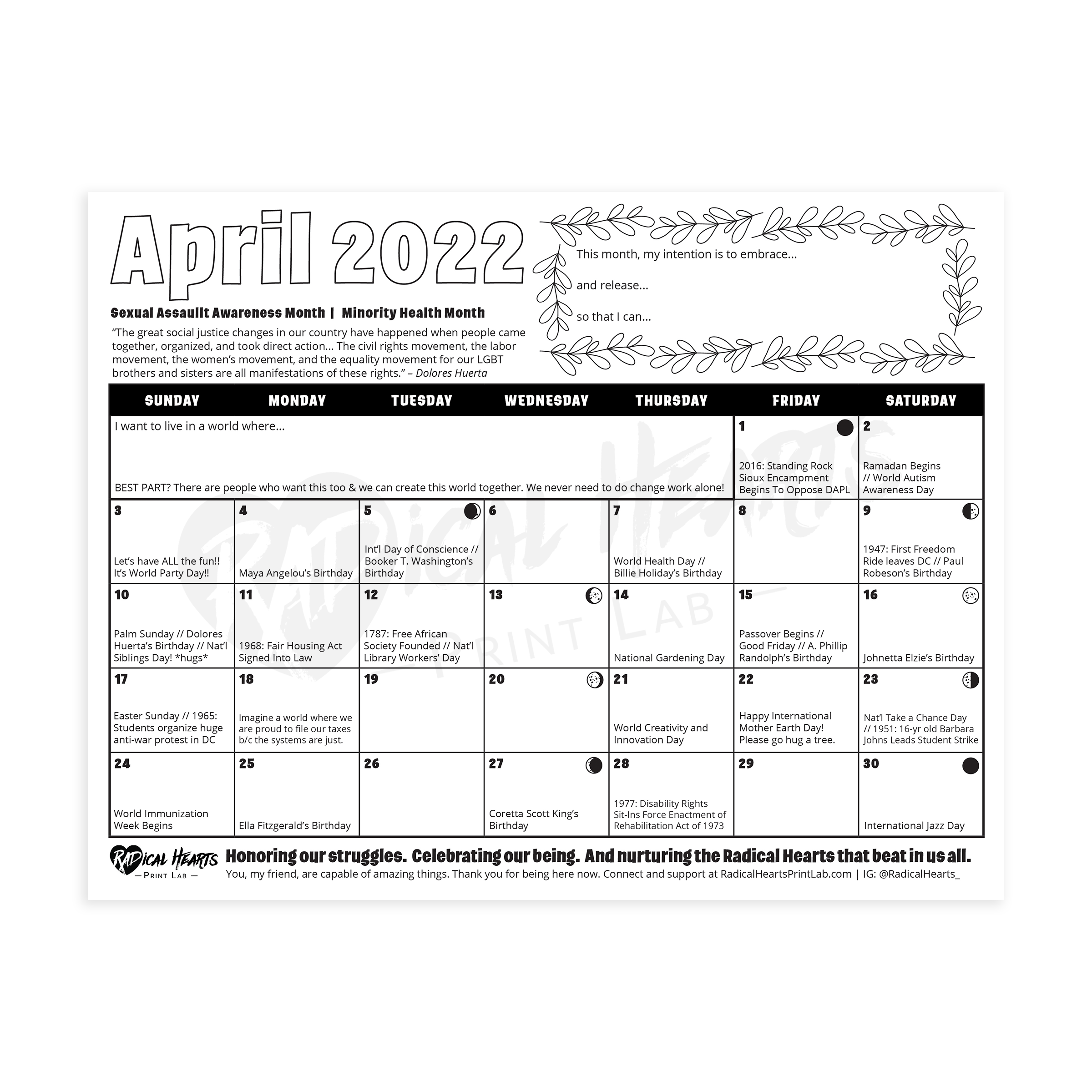 Calendar April 2022 Printable